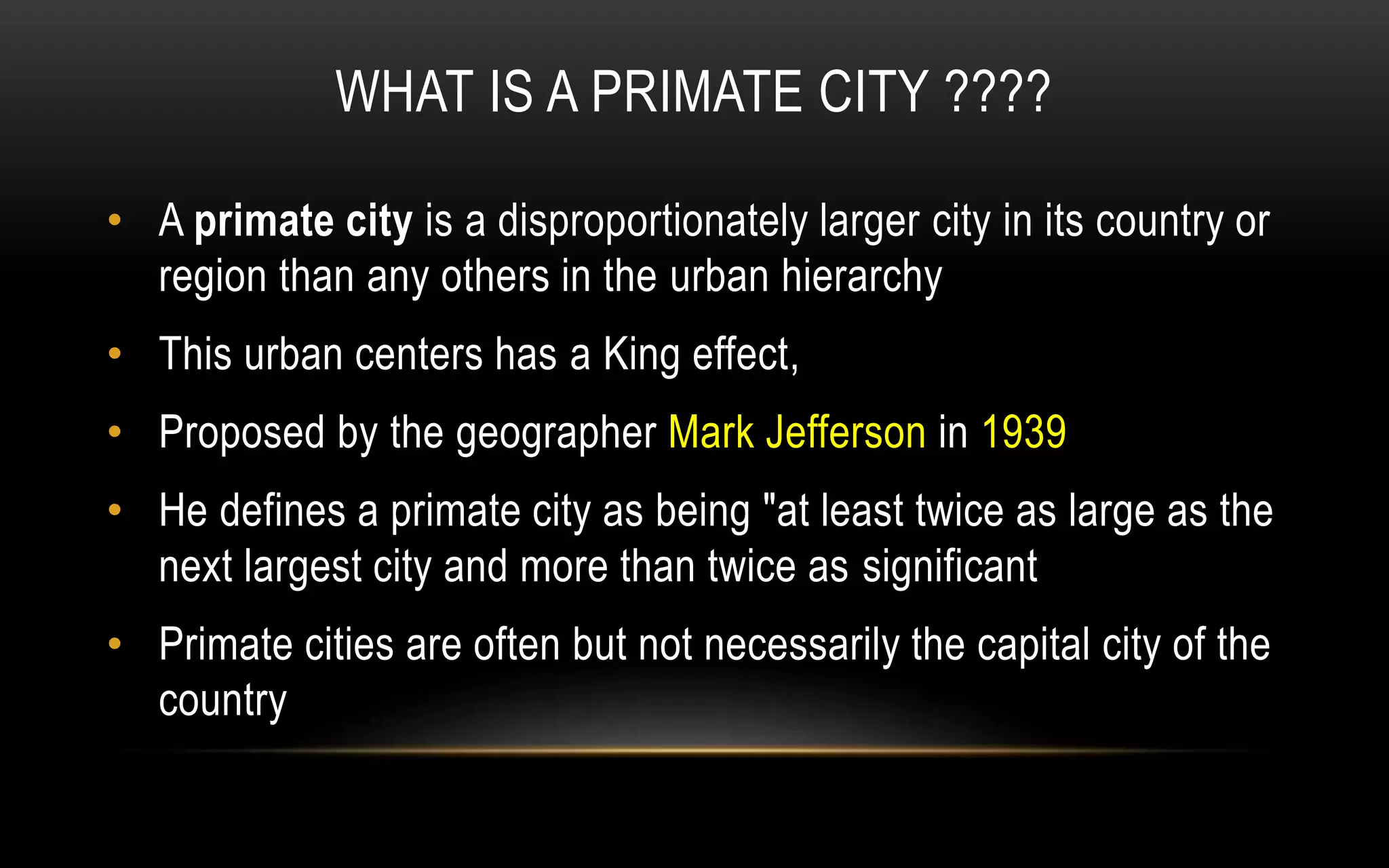 Primate City concept | PPTX