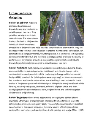 SCOPE OF HIGHER EDUCATION AND RESEARCH IN URBAN FORESTRY, LANDSCAPE ...