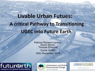 Liveable Urban Futures | PPT