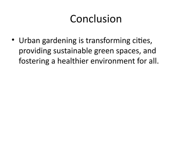 Urban Gardening Presentation presentration | PPTX | Gardening | Home & Garden