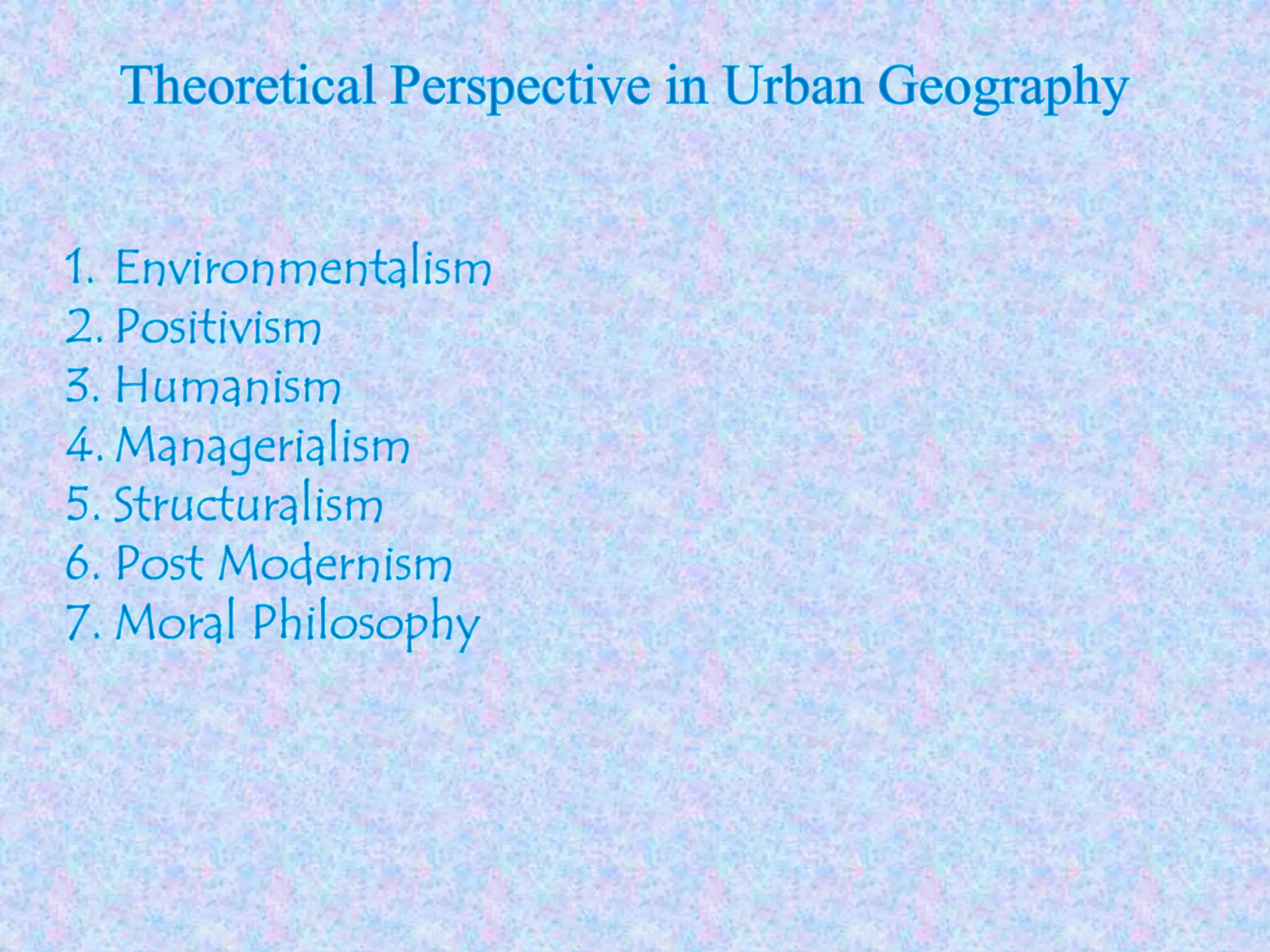 Urban Geography | PPTX