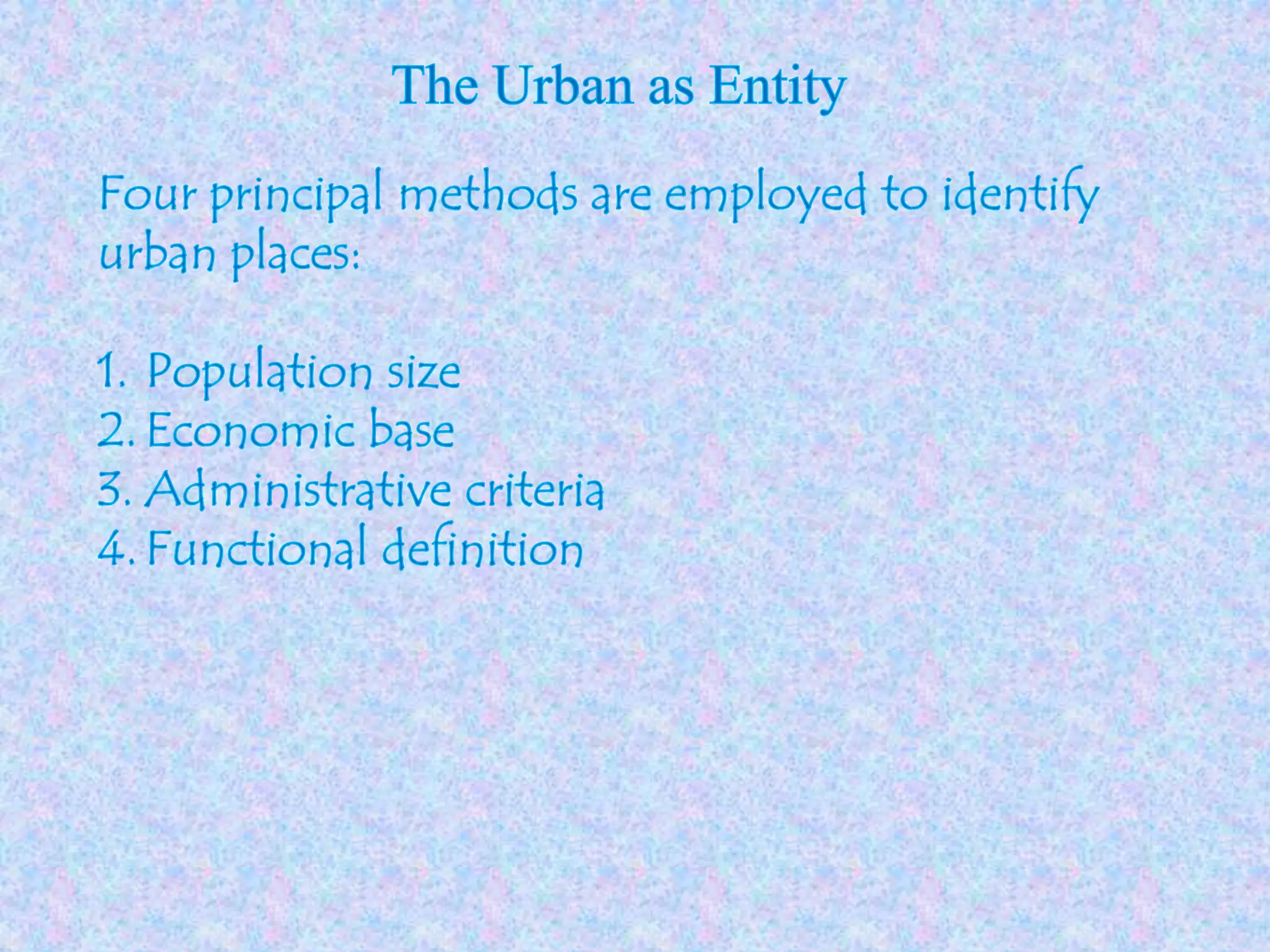 Urban Geography | PPTX