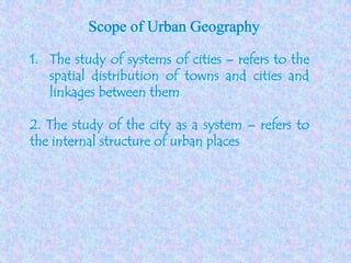 Urban Geography | PPTX