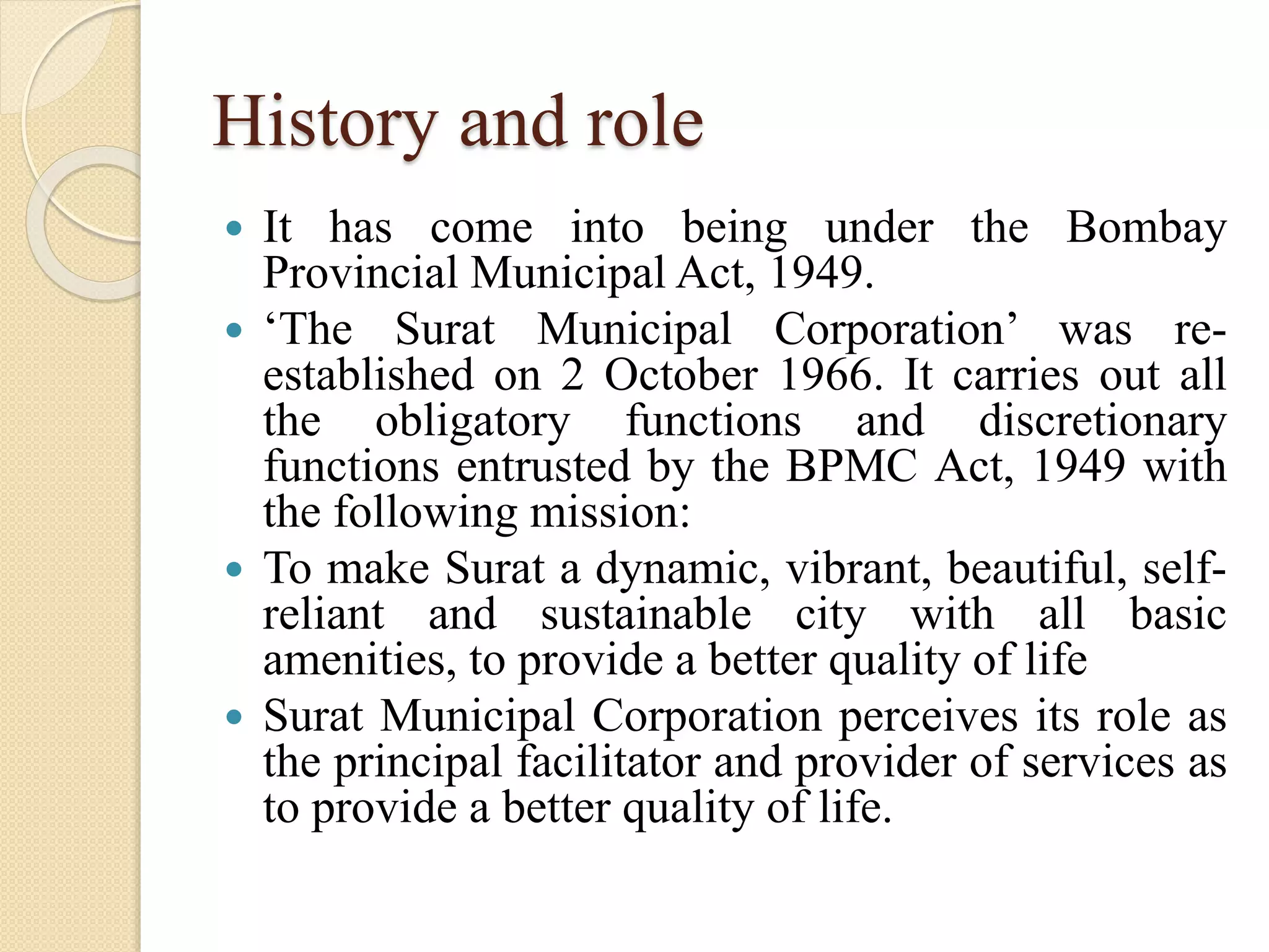 Urban governance of surat city smc | PPTX