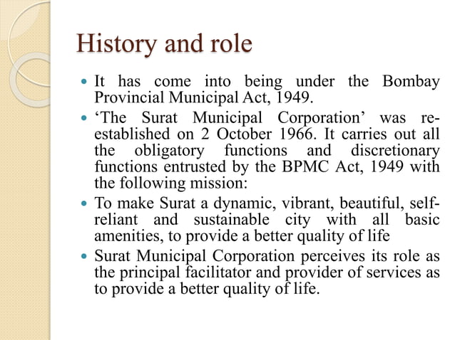 Urban governance of surat city smc | PPT