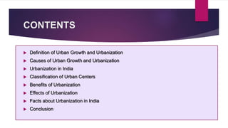 Urban growth and urbanization | PPTX
