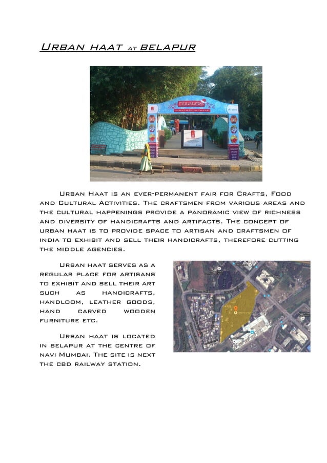 Urban Haat Navi-Mumbai case study. | PDF | Parks | Attractions