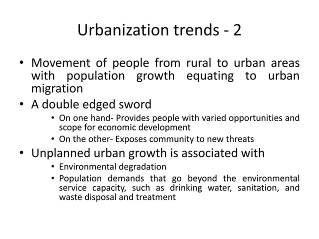 Urbanisation and its effect on people's health | PPTX