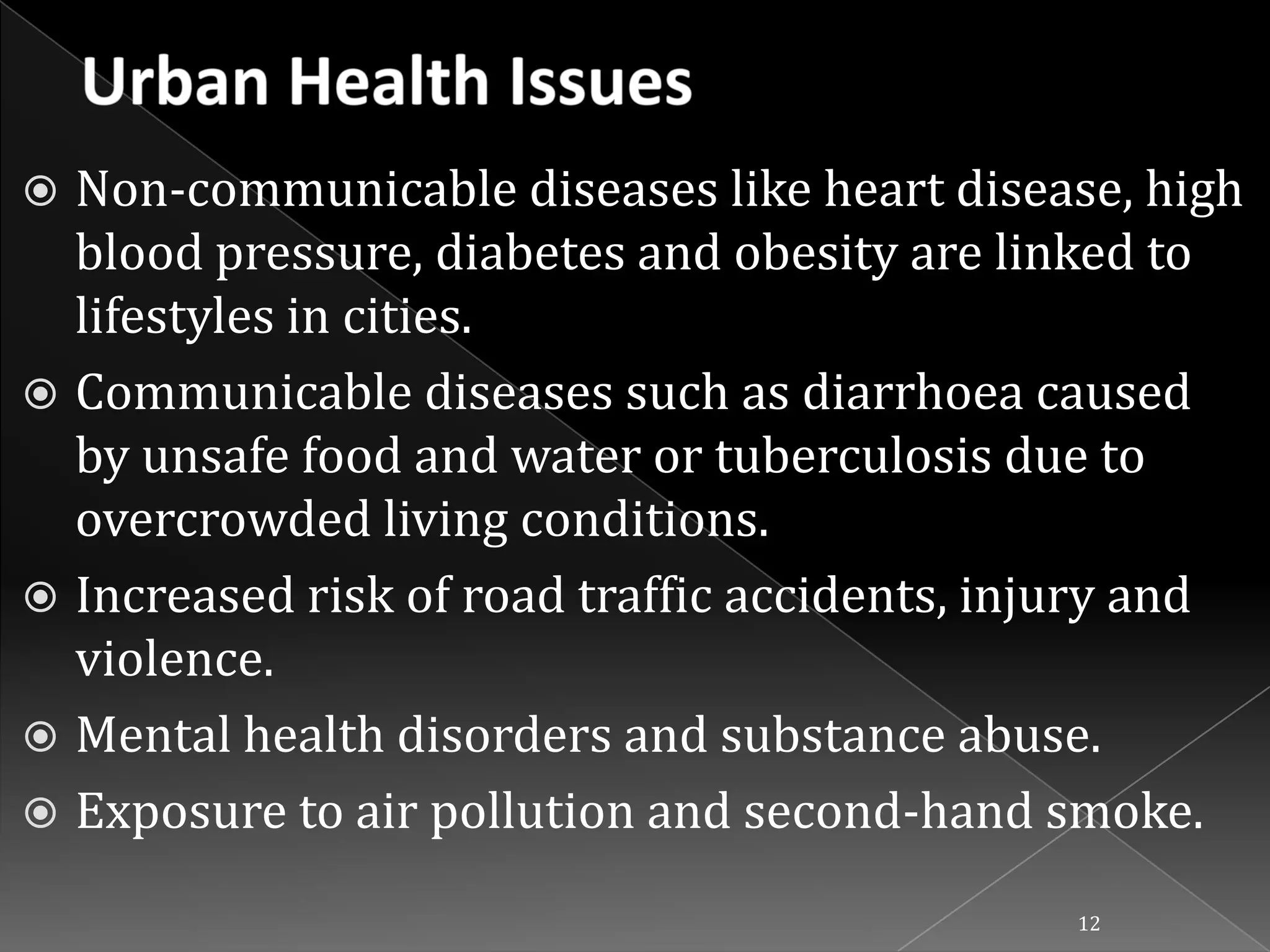 Urban health - issues and challenges | PPTX