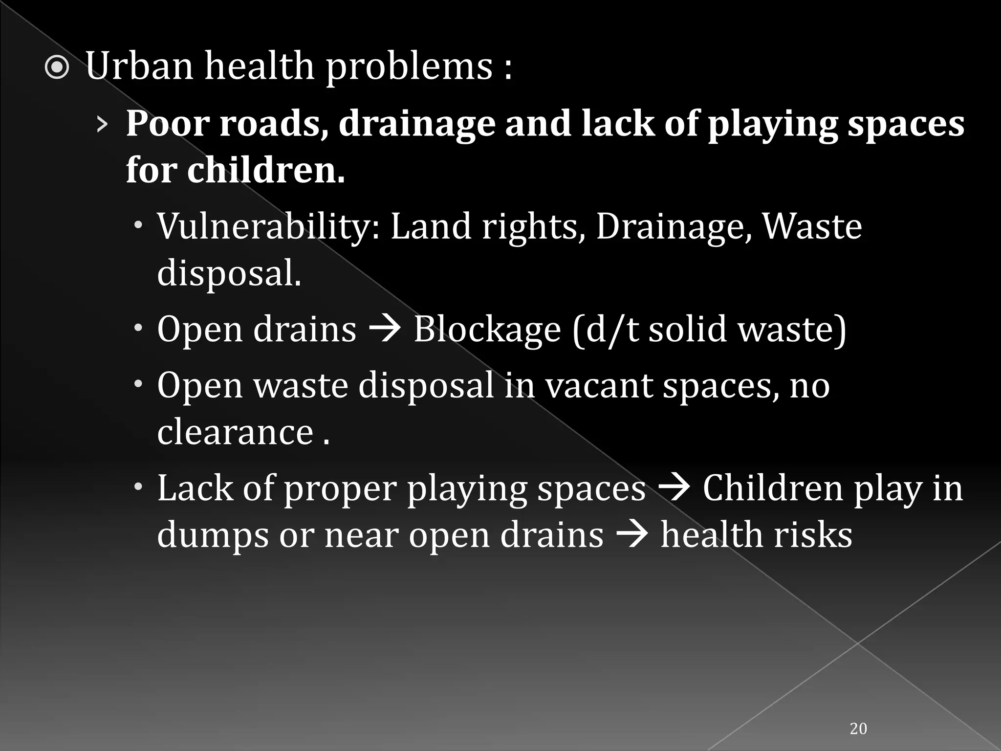 Urban health - issues and challenges | PPTX