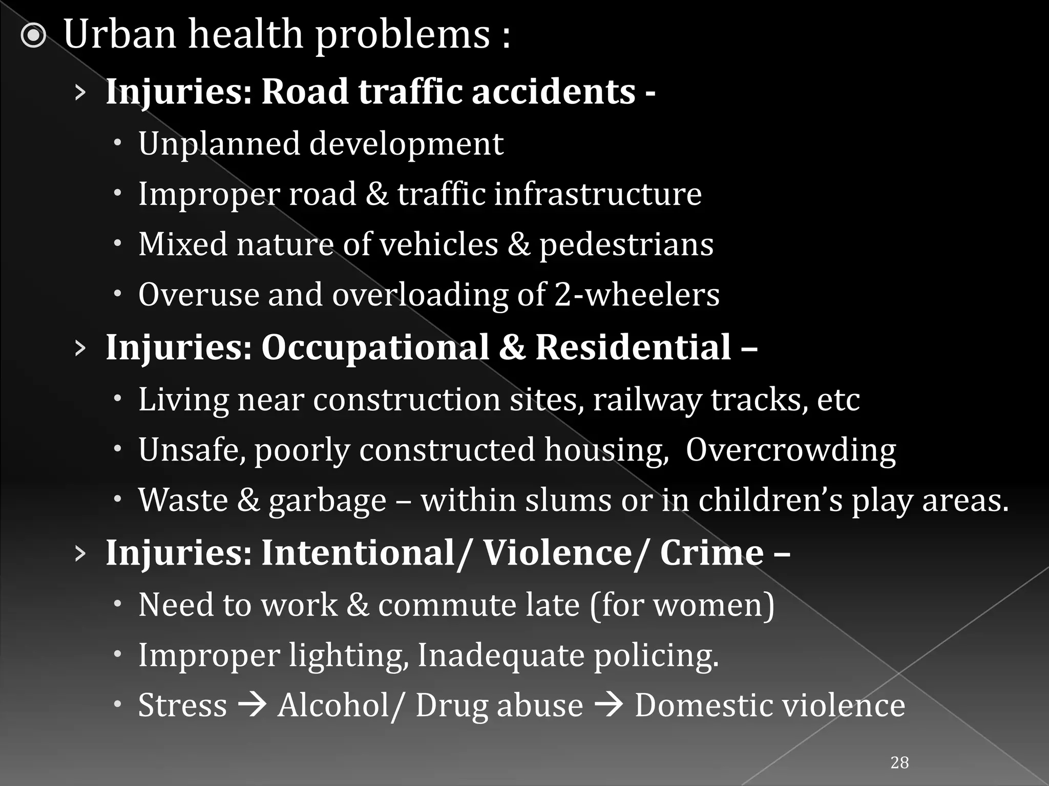 Urban health - issues and challenges | PPTX