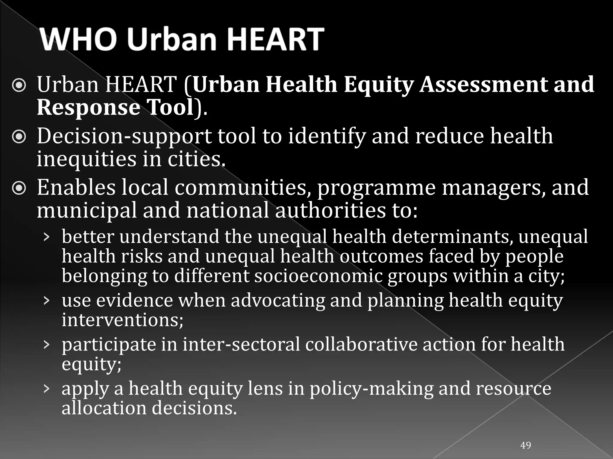Urban health - issues and challenges | PPTX