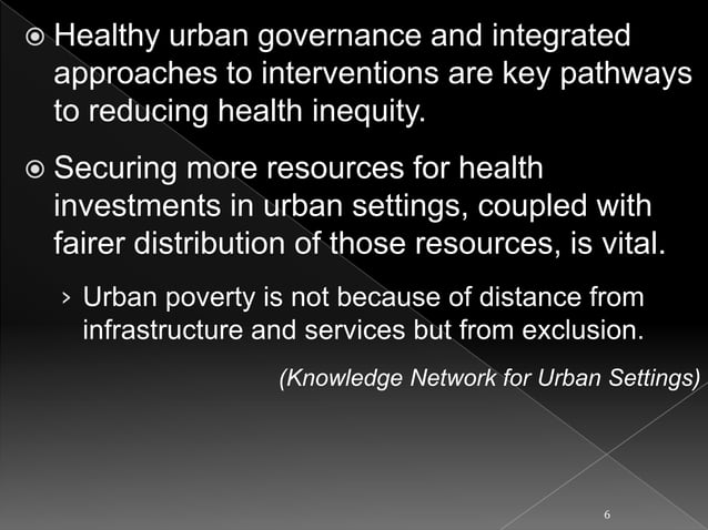 Urban health - issues and challenges | PPTX | Diseases and Conditions ...