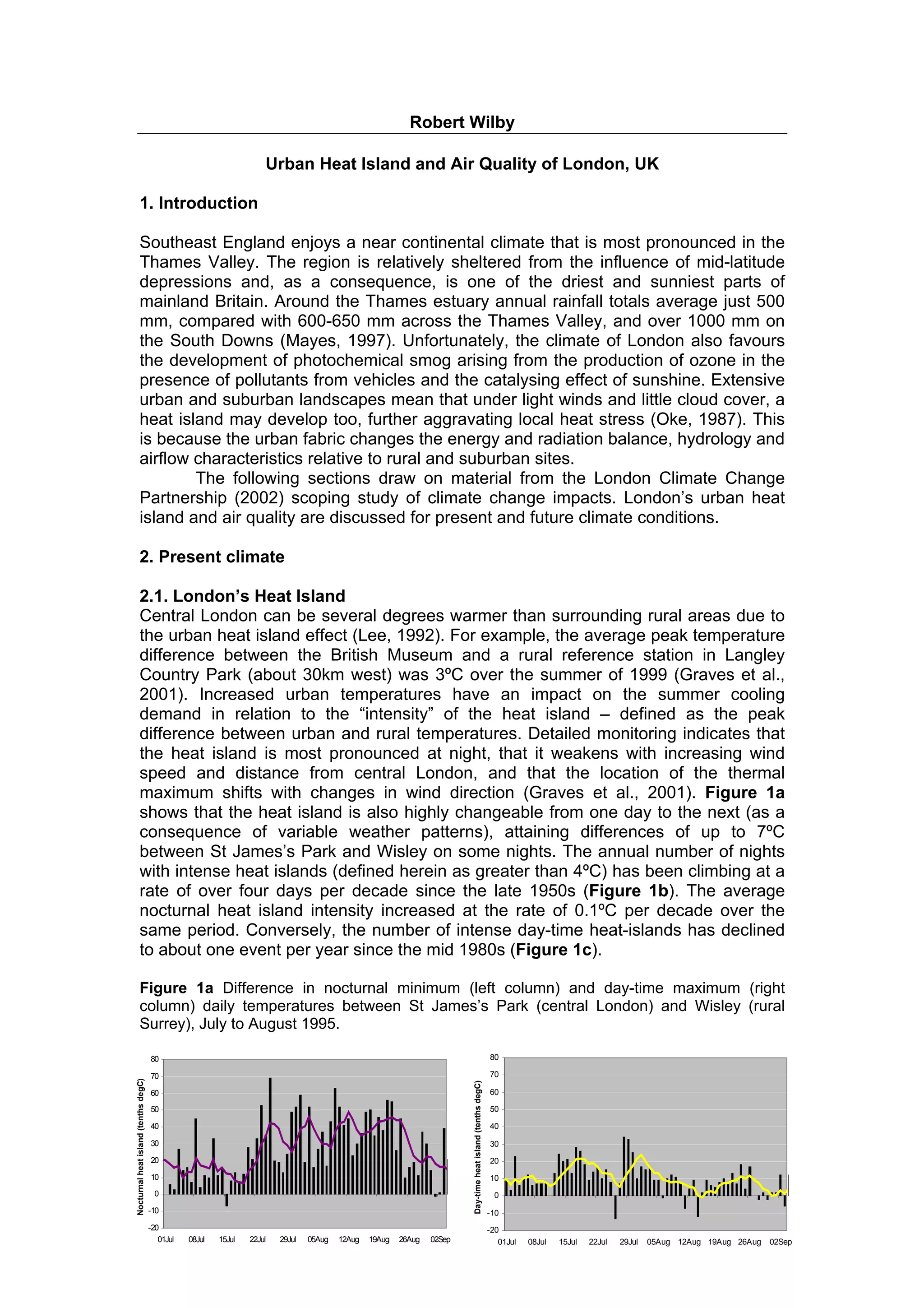 Urban heat island and air quality of london | PDF
