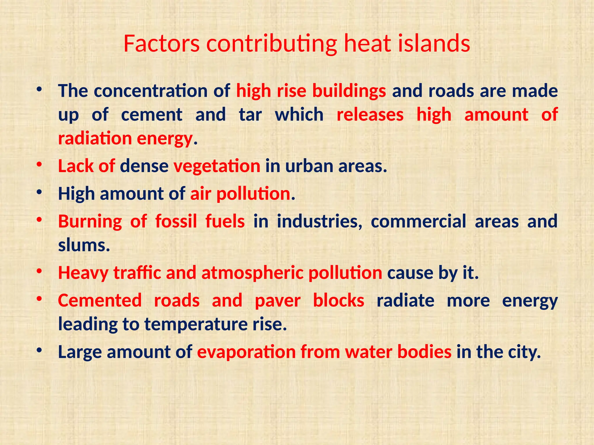 urban heat islands characteristics and problems associated with urban ...