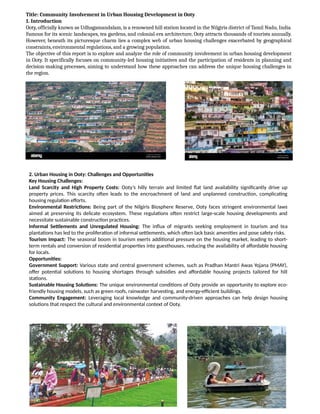Urban Housing Study of Ooty some guidelines and and introduction | PPTX