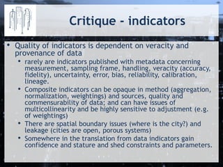 Urban indicators, city benchmarking, and real time dashboards: Knowing and governing cities ...