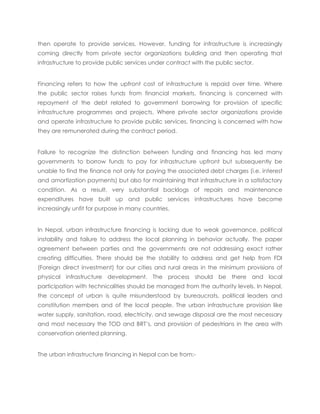 Urban infrastructure financing in nepal | PDF