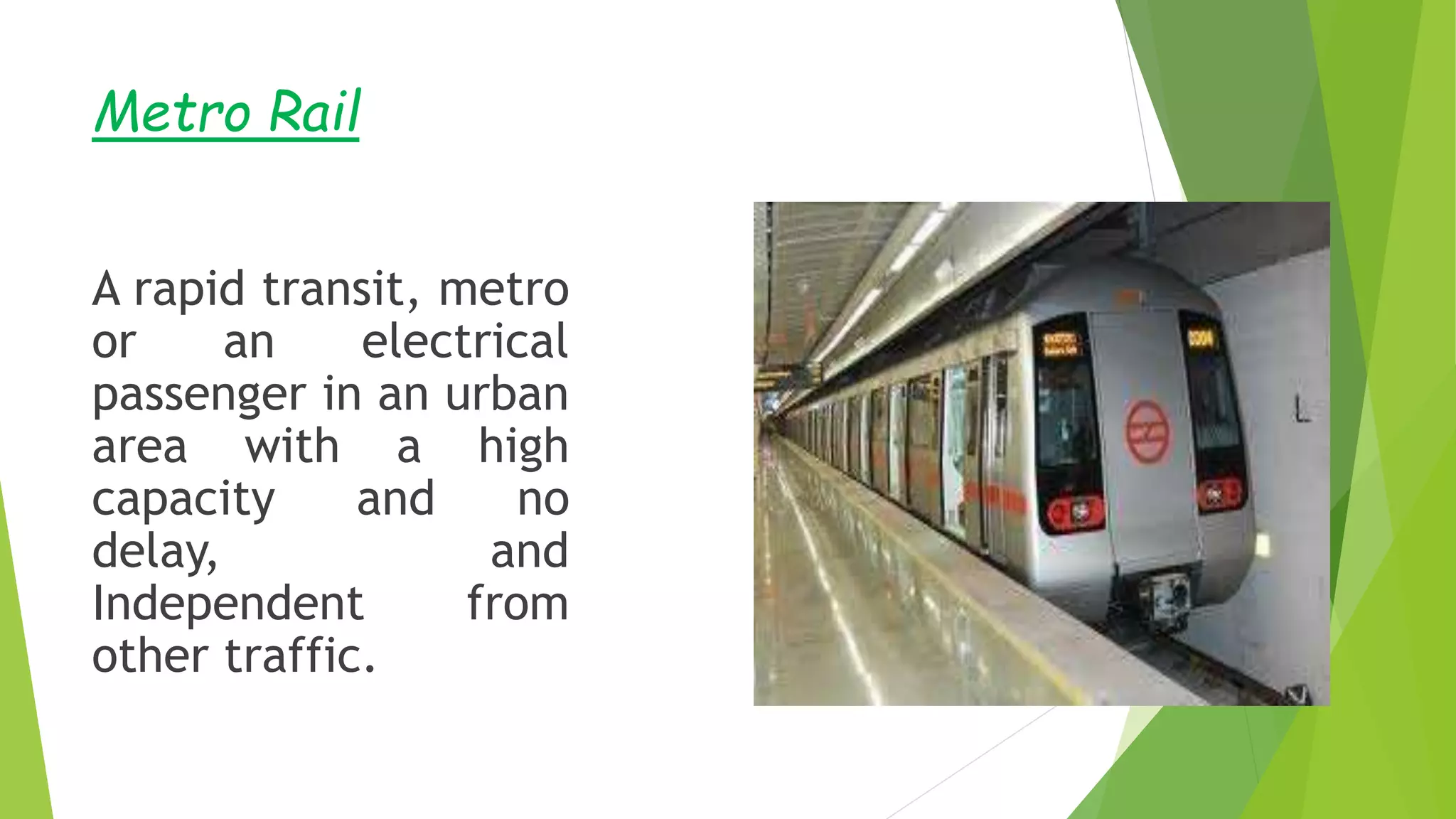 Urban infrastructure on mono, metro and underground | PPTX