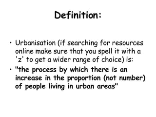 Urbanization Definition