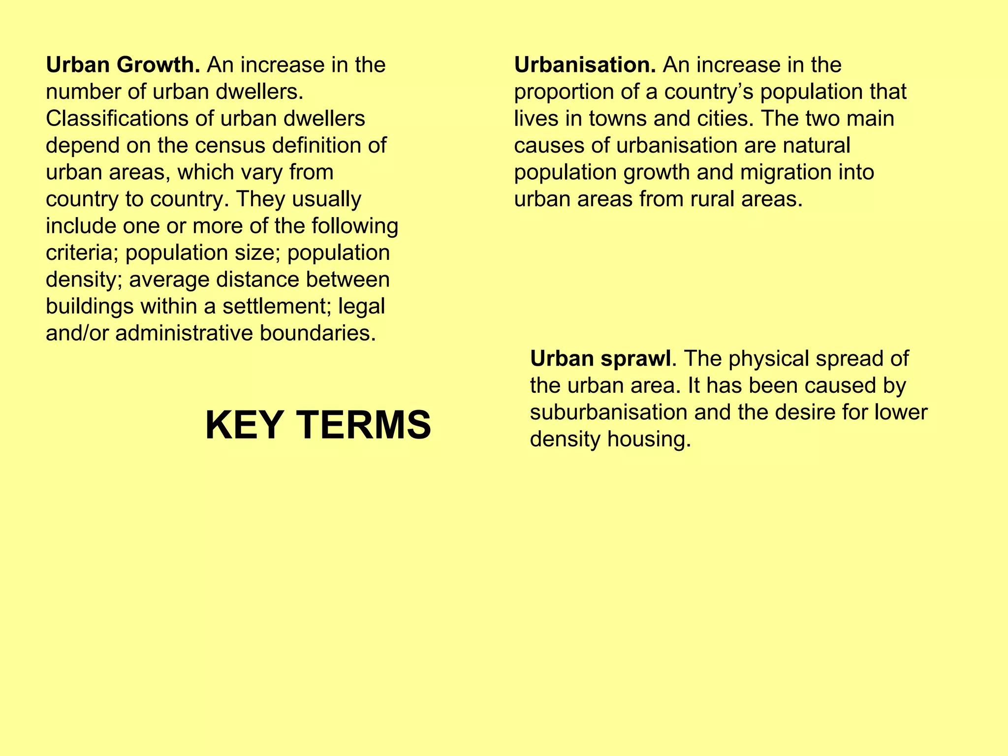 Urbanisation and Suburbanisation | PPT