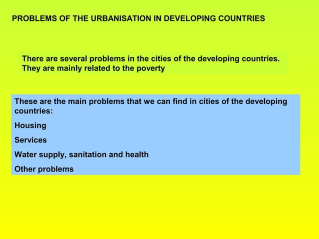 Urbanisation in developing countries | PPT