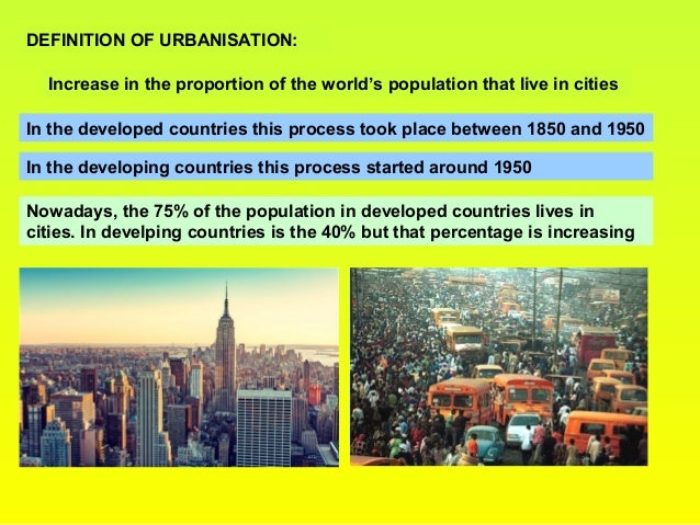 Urbanisation in developing countries