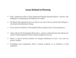 Urbanisation in India - 12th Plan (2012 - 2017) | PDF