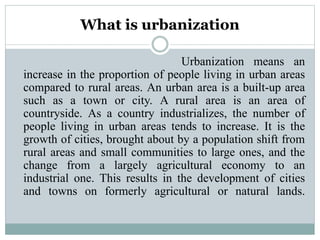 Urbanization Definition