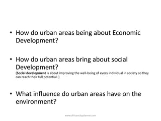 African City Planner: Urbanization 2nd class | PPTX