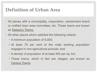 URBANIZATION_Its Features, Definitions, Demography, Migration | PPT