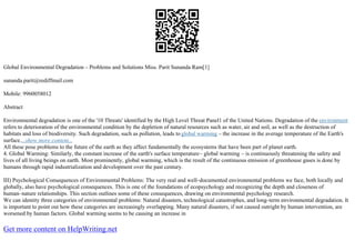 Urbanization And Environmental Degradation | PDF