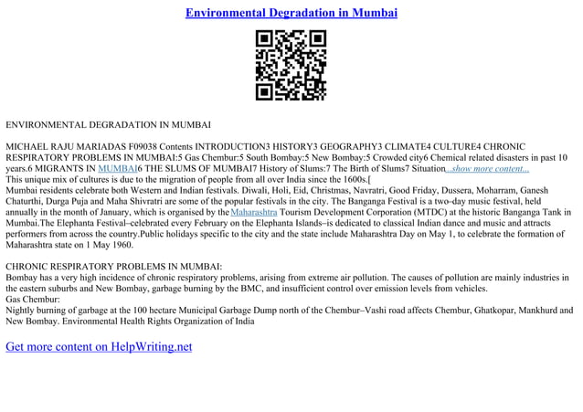 Urbanization And Environmental Degradation | PDF