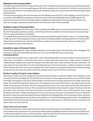 Urbanization and housing problems | DOCX