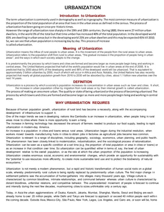 Urbanization Problems