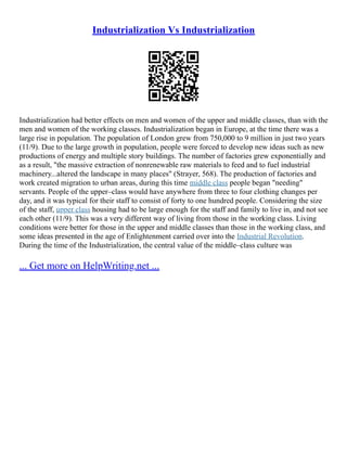 Urbanization And Industrialization | PDF