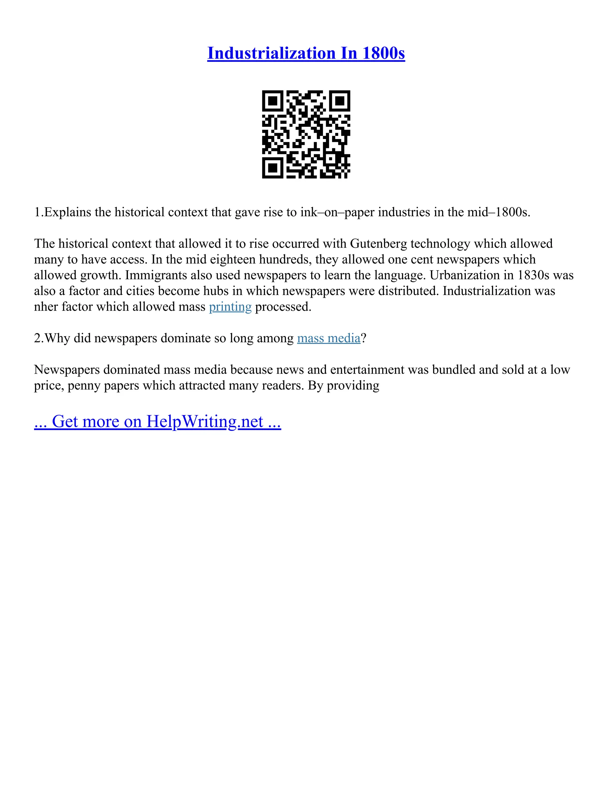 Urbanization And Industrialization | PDF