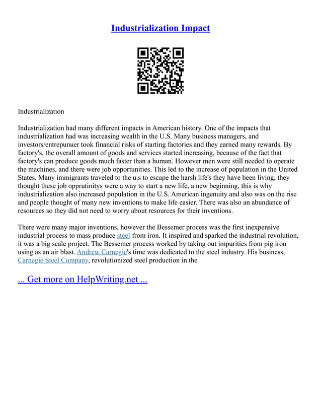 Urbanization And Industrialization | PDF