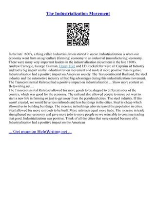 Urbanization And Industrialization | PDF
