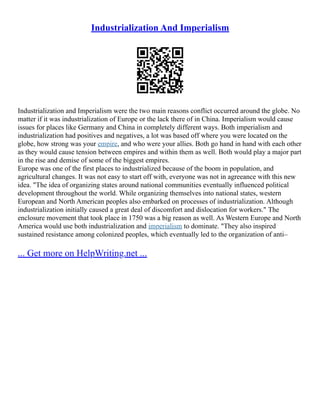 Urbanization And Industrialization | PDF