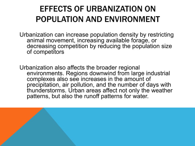 Urbanization and its impact | PPTX | Environment | Science