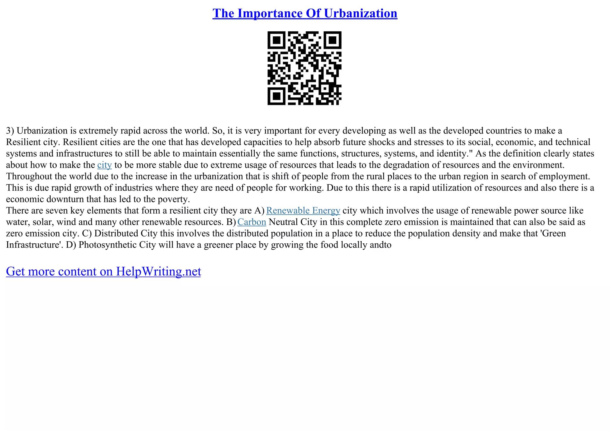 Urbanization And Urban Growth | PDF