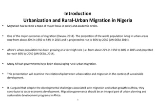 URBANIZATION B Lagos state university's document | PPT