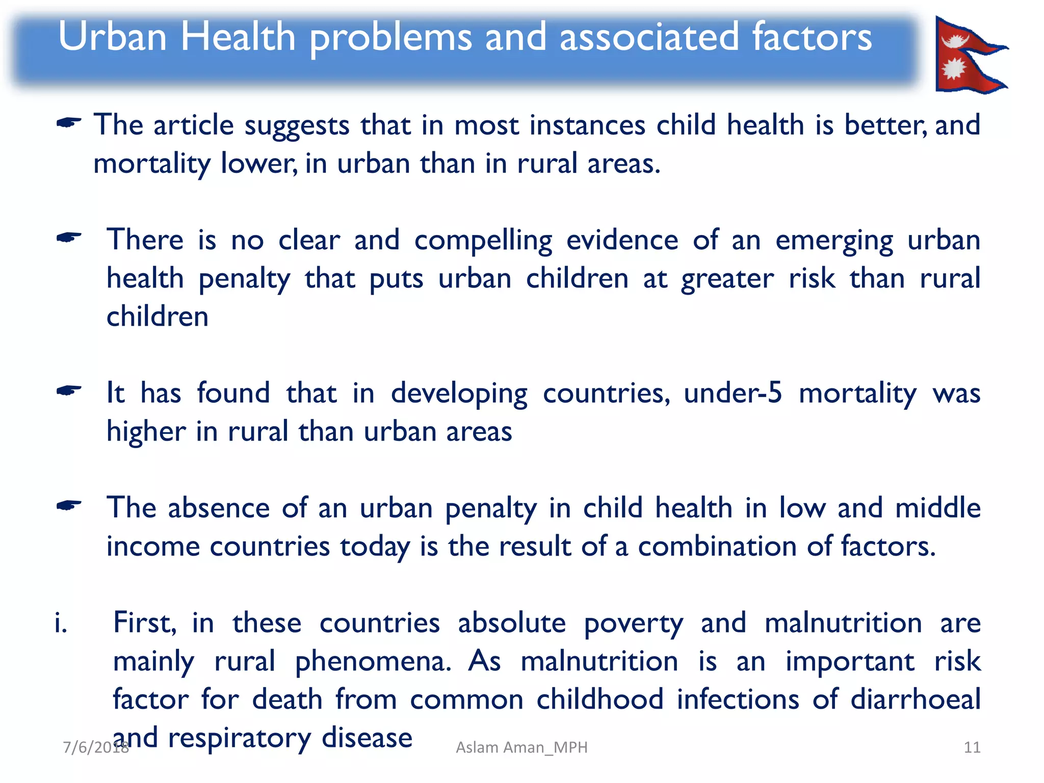 Urbanization and Health : An Article Review | PDF