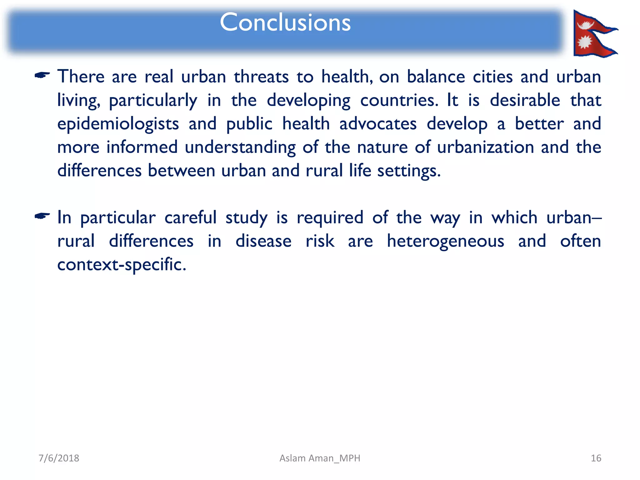 Urbanization and Health : An Article Review | PDF