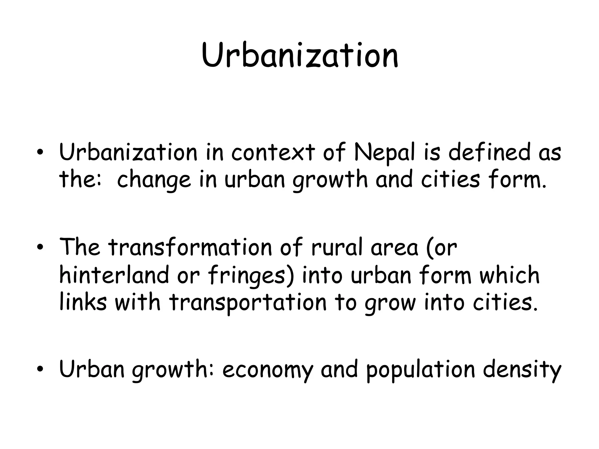 Urbanization in nepal final | PPSX