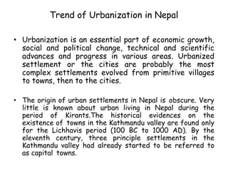 Urbanization in nepal final | PPSX