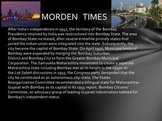 Urbanization of Mumbai from 18th century to modern times | PPTX
