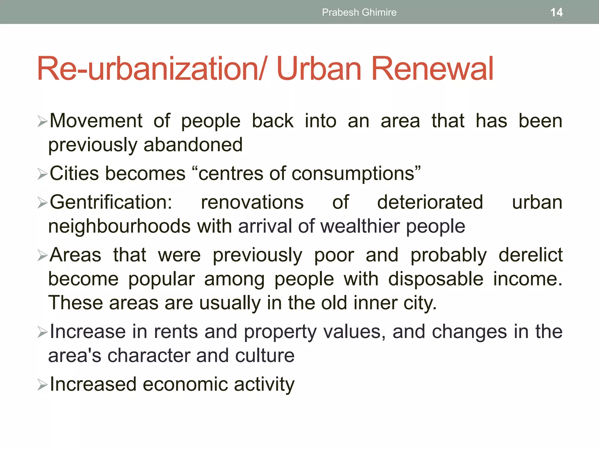 Urbanization Process | PPTX | Geography | Science