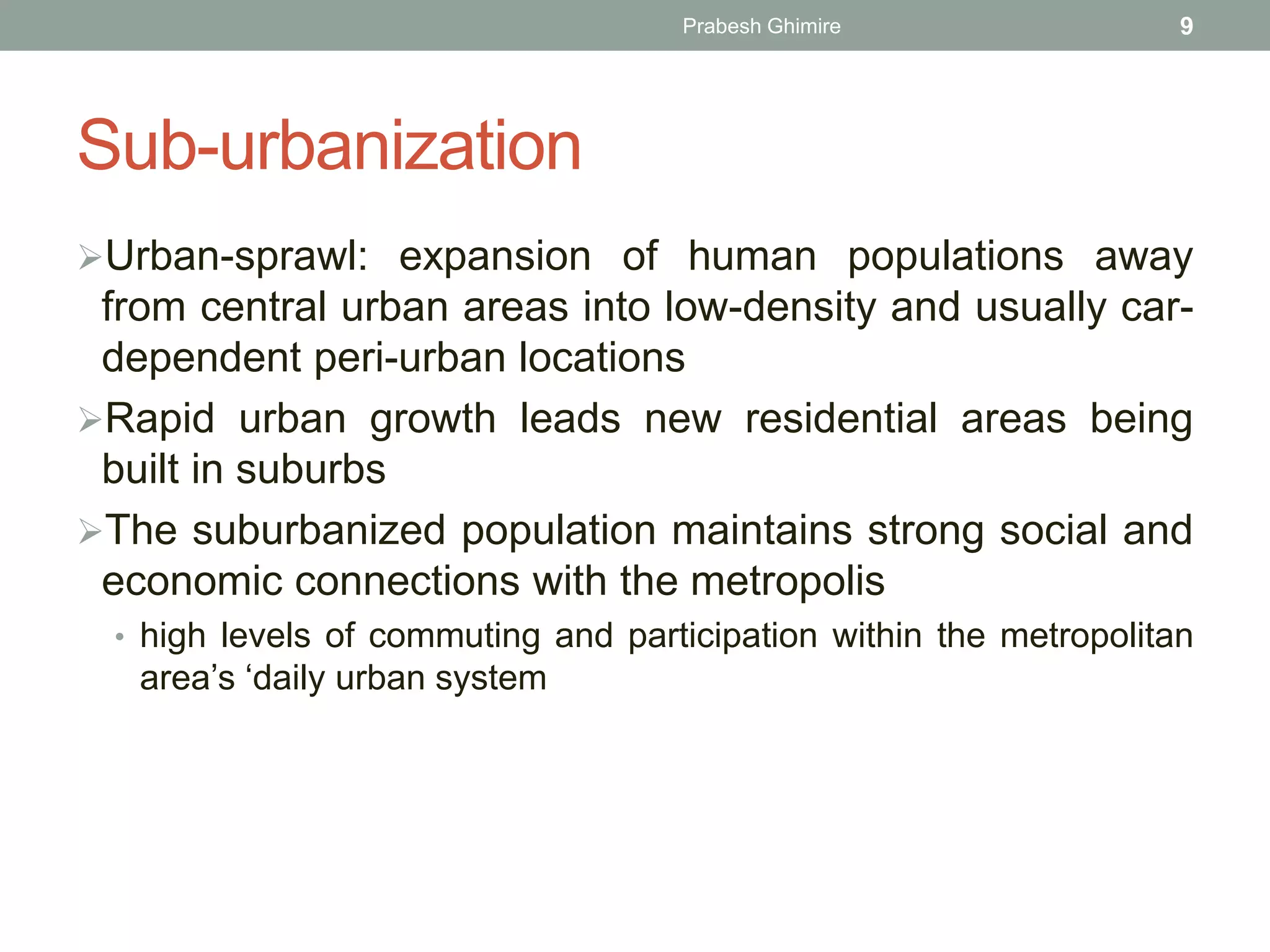 Urbanization Process | PPTX | Geography | Science